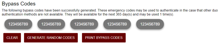 Generating Bypass Codes for Duo (MFA) Login – OIT Knowledge Base