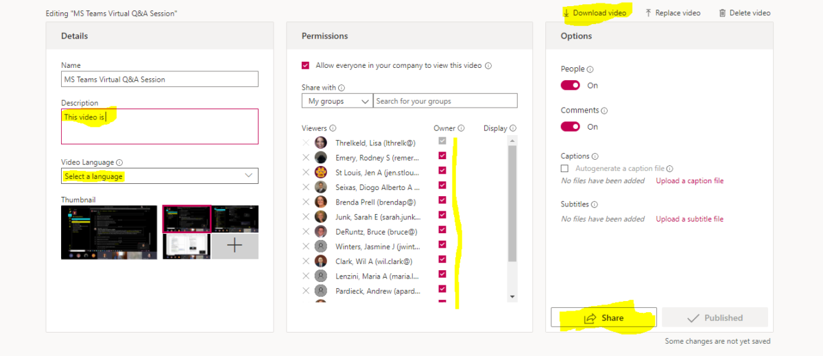 Microsoft Stream Recording/Sharing Processes – OIT Knowledge Base