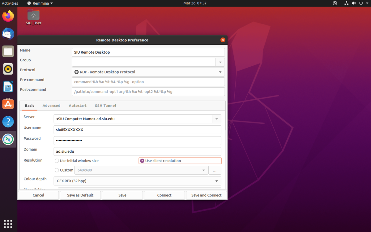 Connect to Windows Remote Desktop using Ubuntu – OIT Knowledge Base