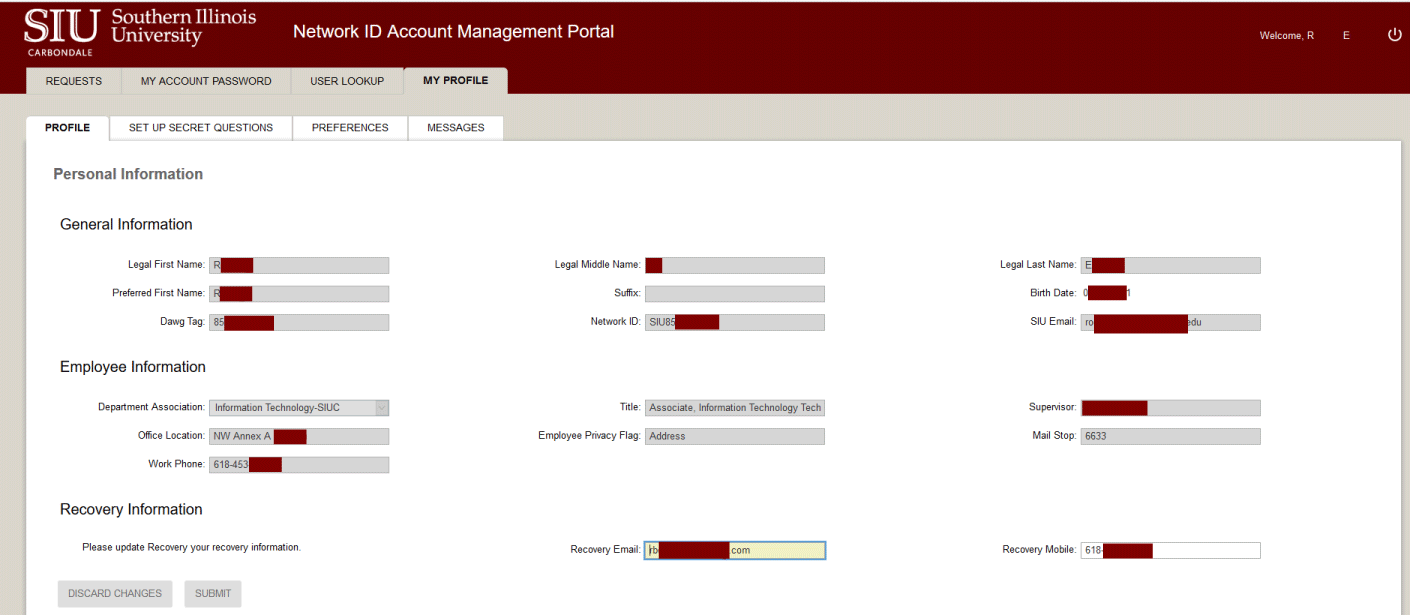 How to Update Your Recovery Information – OIT Knowledge Base
