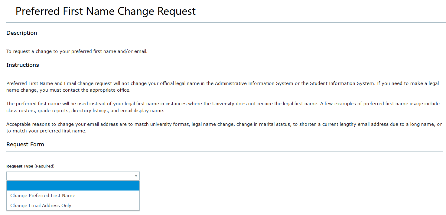 Changing Preferred First Name or Email Address – OIT Knowledge Base