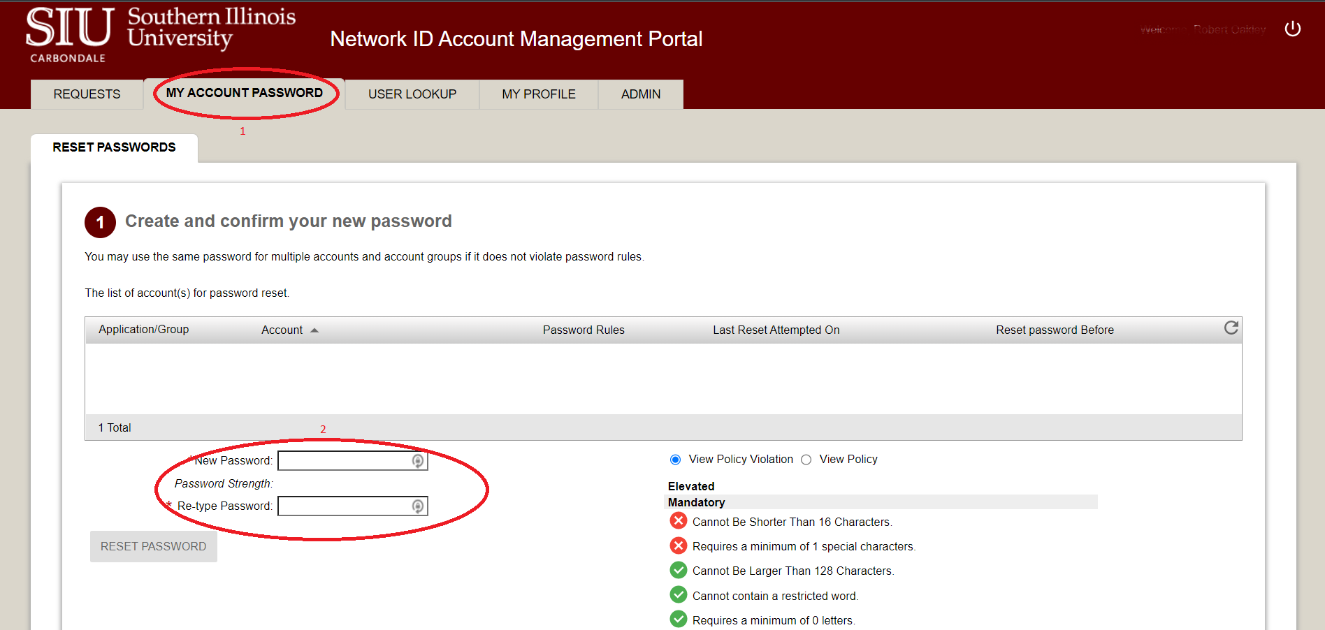 How Do I Change My SIU Account Password? – OIT Knowledge Base