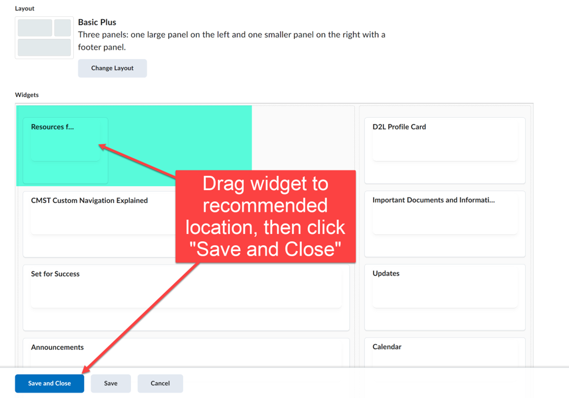 How to Add Resources for Salukis Widget to a D2L Course Homepage – OIT ...