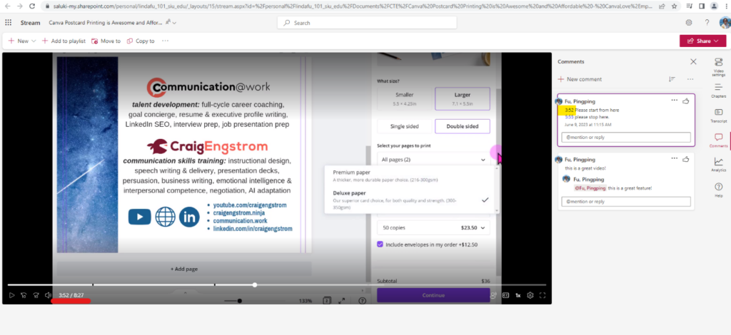 Video Comment in Microsoft Stream – OIT Knowledge Base