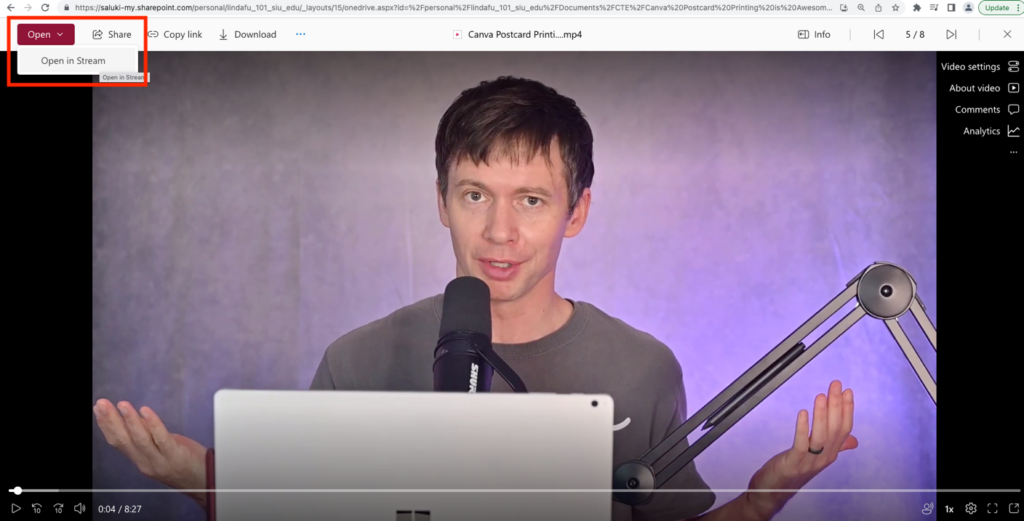 Access a Video File in Microsoft Stream – OIT Knowledge Base