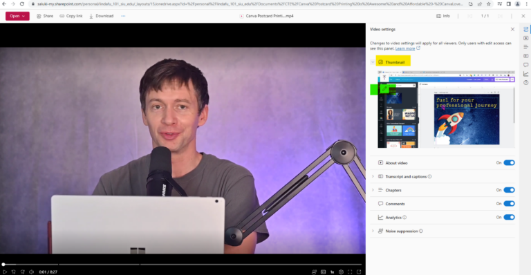 Video Thumbnail in Microsoft Stream – OIT Knowledge Base