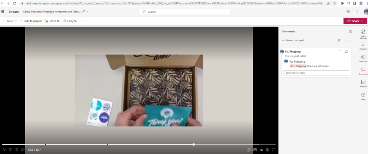 Video Comment in Microsoft Stream – OIT Knowledge Base