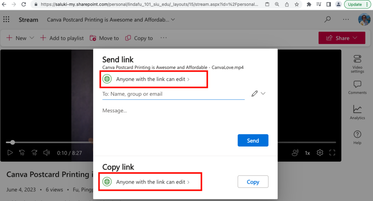Manage Share Settings in Microsoft Stream – OIT Knowledge Base