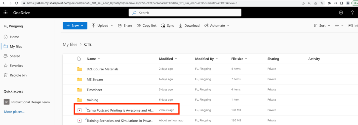 Access a Video File in Microsoft Stream – OIT Knowledge Base