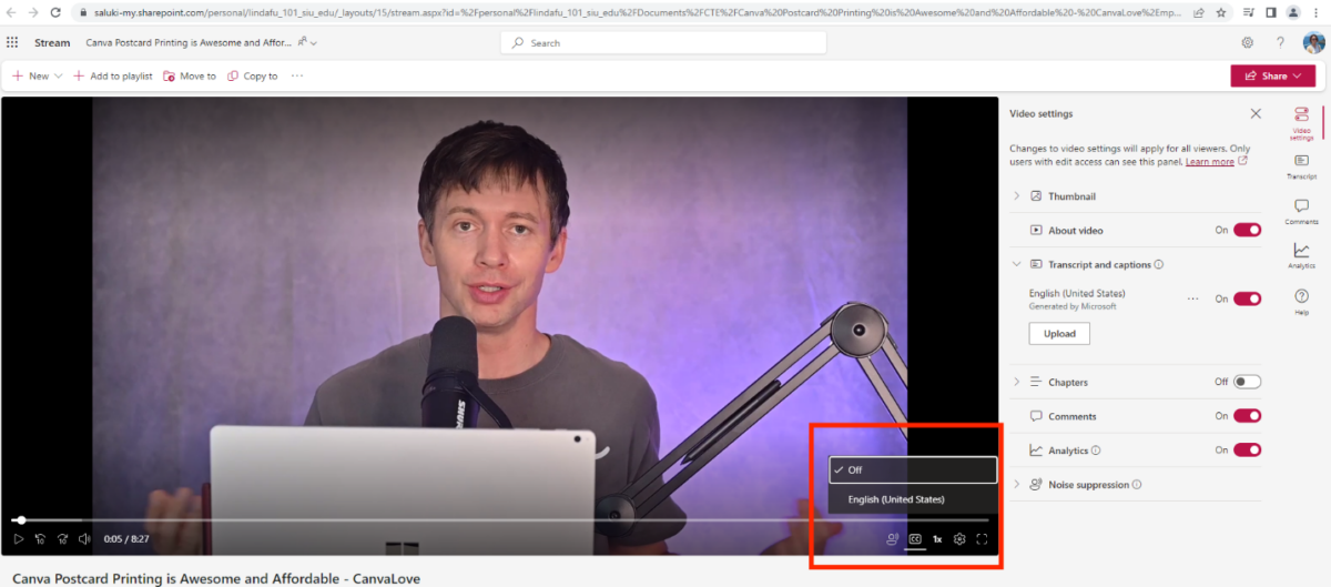 Video Transcript in Microsoft Stream – OIT Knowledge Base