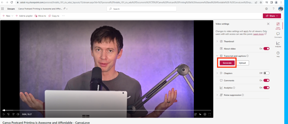 Video Transcript in Microsoft Stream – OIT Knowledge Base