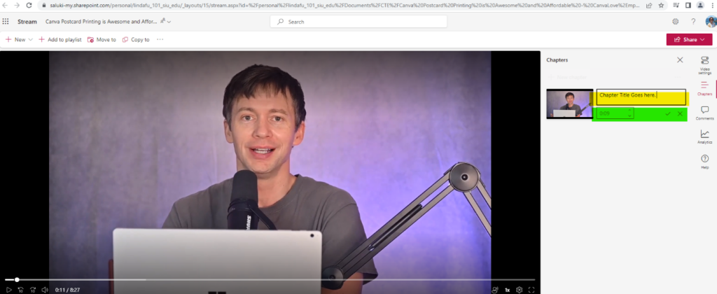 Video Chapters in Microsoft Stream – OIT Knowledge Base