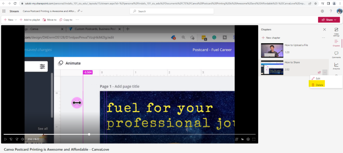 Video Chapters in Microsoft Stream – OIT Knowledge Base