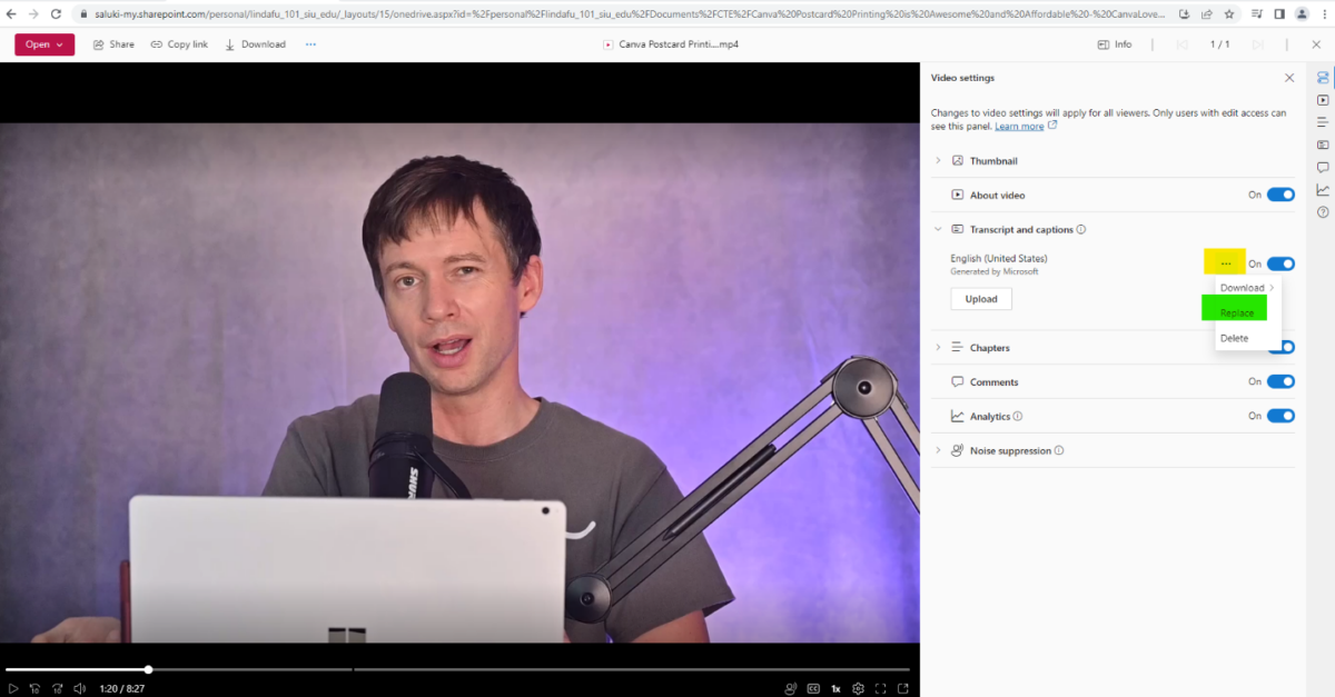 Video Transcript in Microsoft Stream – OIT Knowledge Base