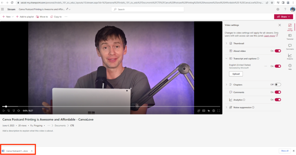 Video Transcript in Microsoft Stream – OIT Knowledge Base