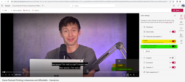 Video Transcript in Microsoft Stream – OIT Knowledge Base