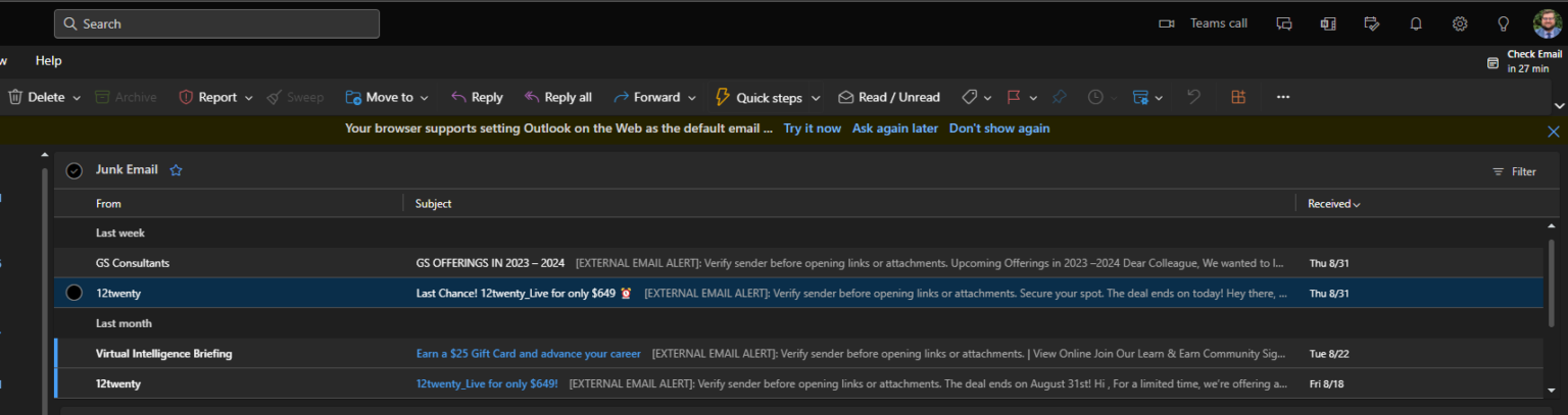Reporting Phishing and Scam Emails in Outlook – OIT Knowledge Base