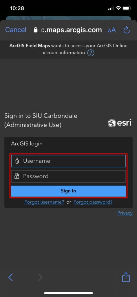 Sign In ArcGIS Field Maps – OIT Knowledge Base