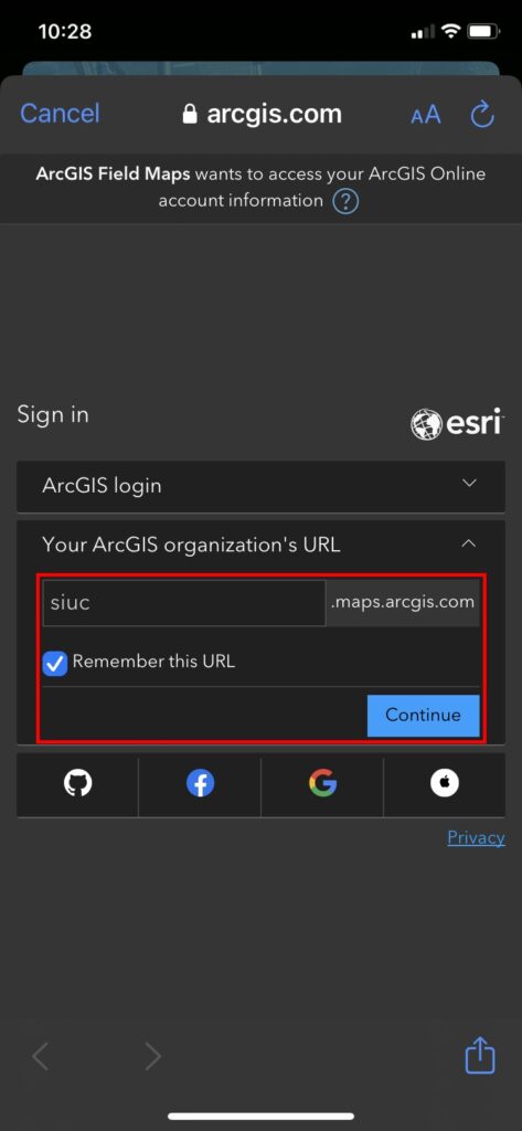 Sign In ArcGIS Field Maps – OIT Knowledge Base