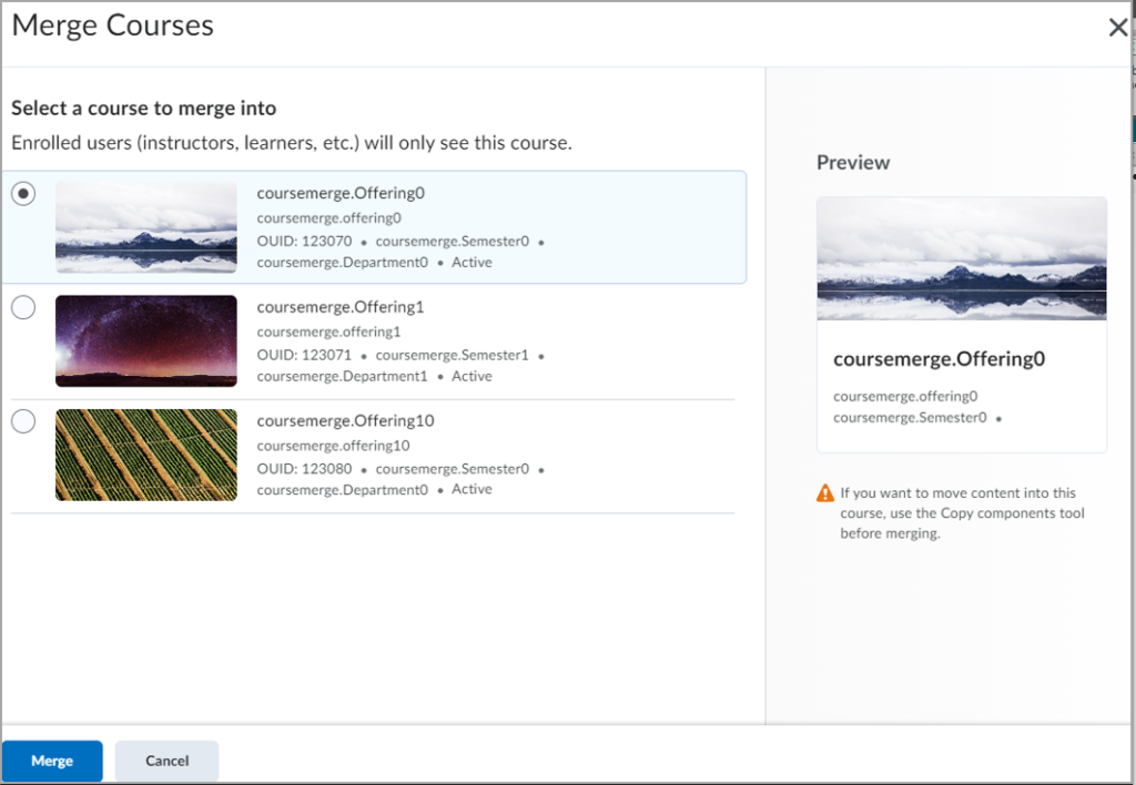 D2L Course Merge Guide – OIT Knowledge Base
