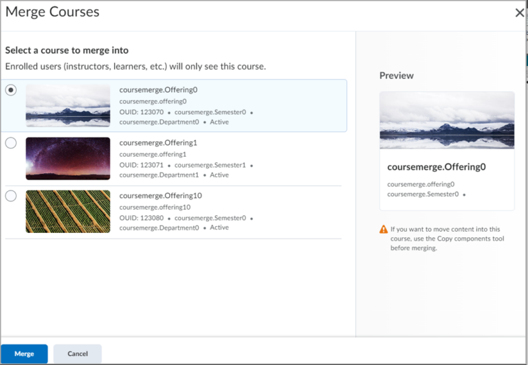 D2L Course Merge Guide – OIT Knowledge Base