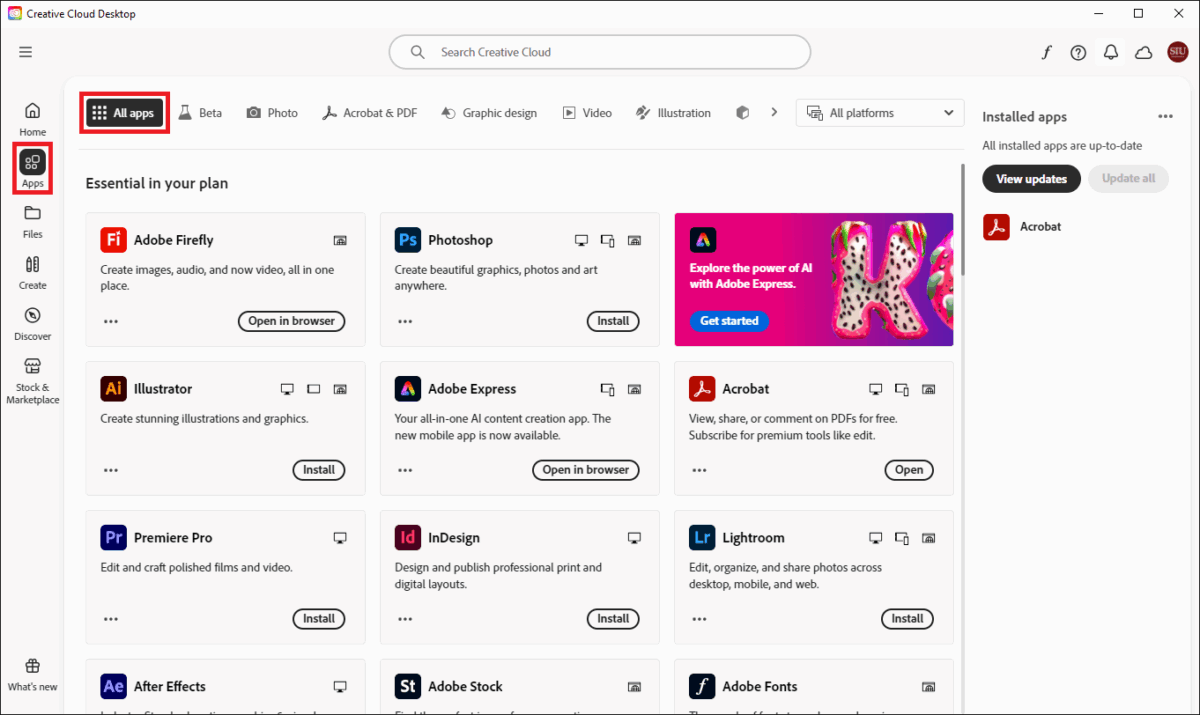 Install Adobe Creative Cloud on Your Personal Computer – OIT Knowledge Base